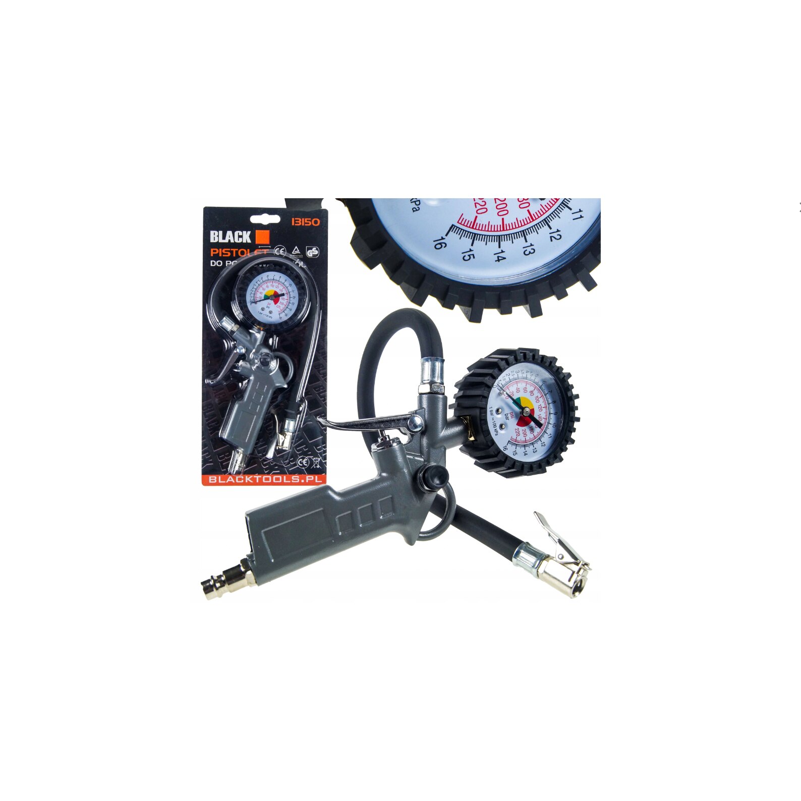 Pistol de umflat roti cu manometru 13150 - eMAG.ro