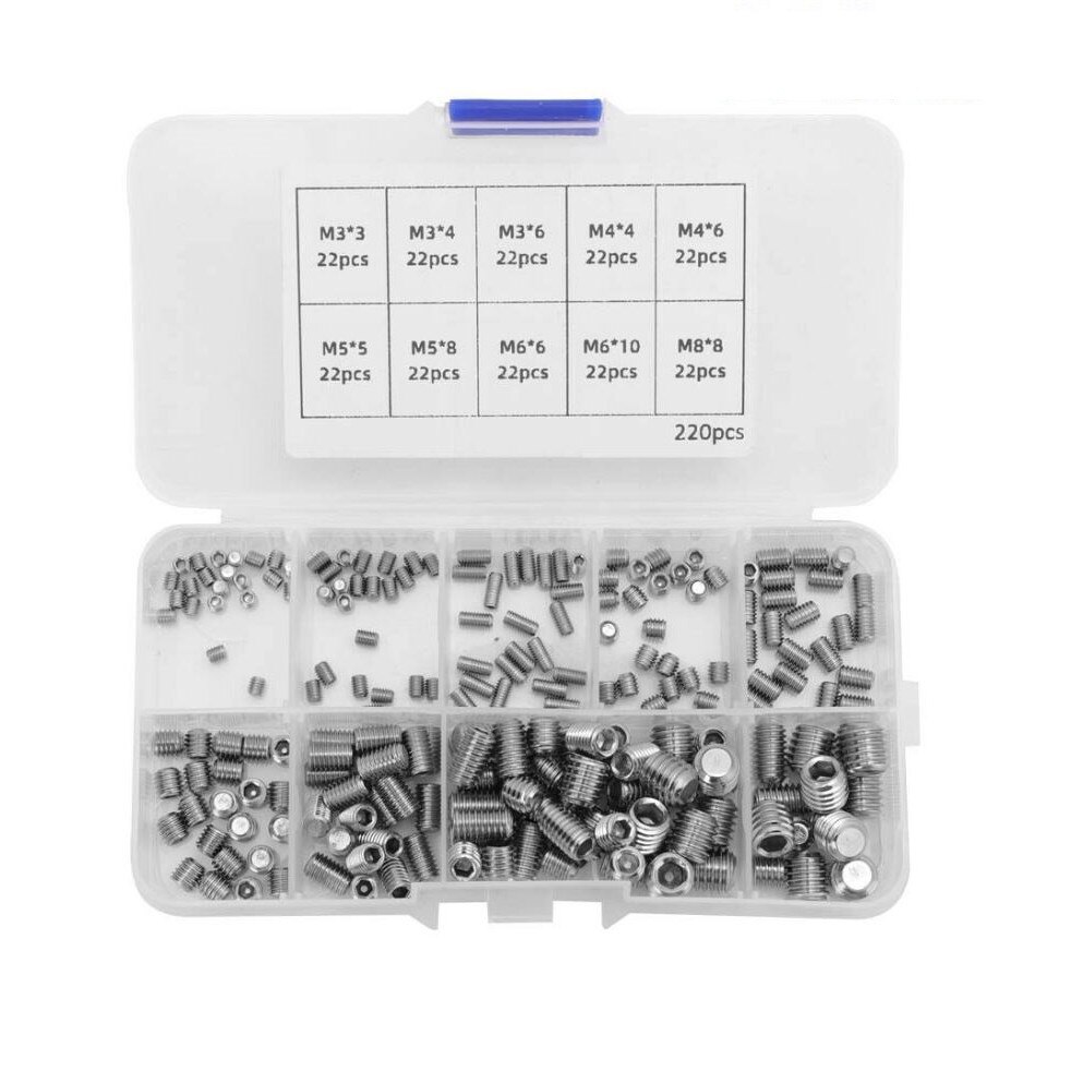 Set 220 suruburi, Inox, M3/M4/M5/M6/M8, Argintiu - eMAG.ro