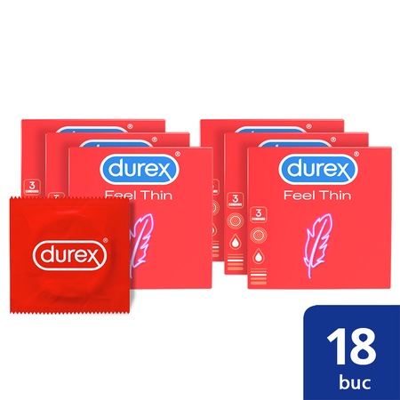 Prezervative Durex Feel Thin, 5+1 bucati - eMAG.ro