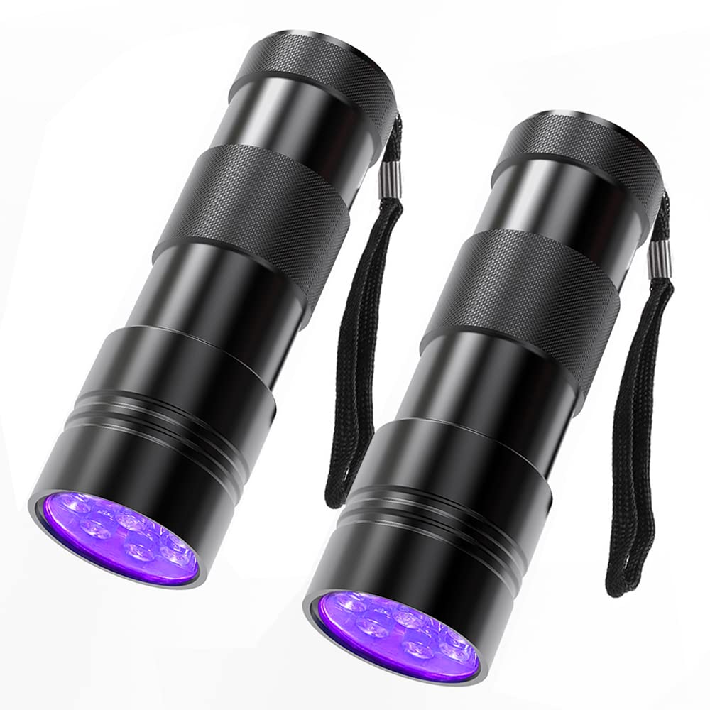 Set 2 lanterne UV, WALALLA, Aluminiu, 21 LED, 395 nm, Detector de urina ...
