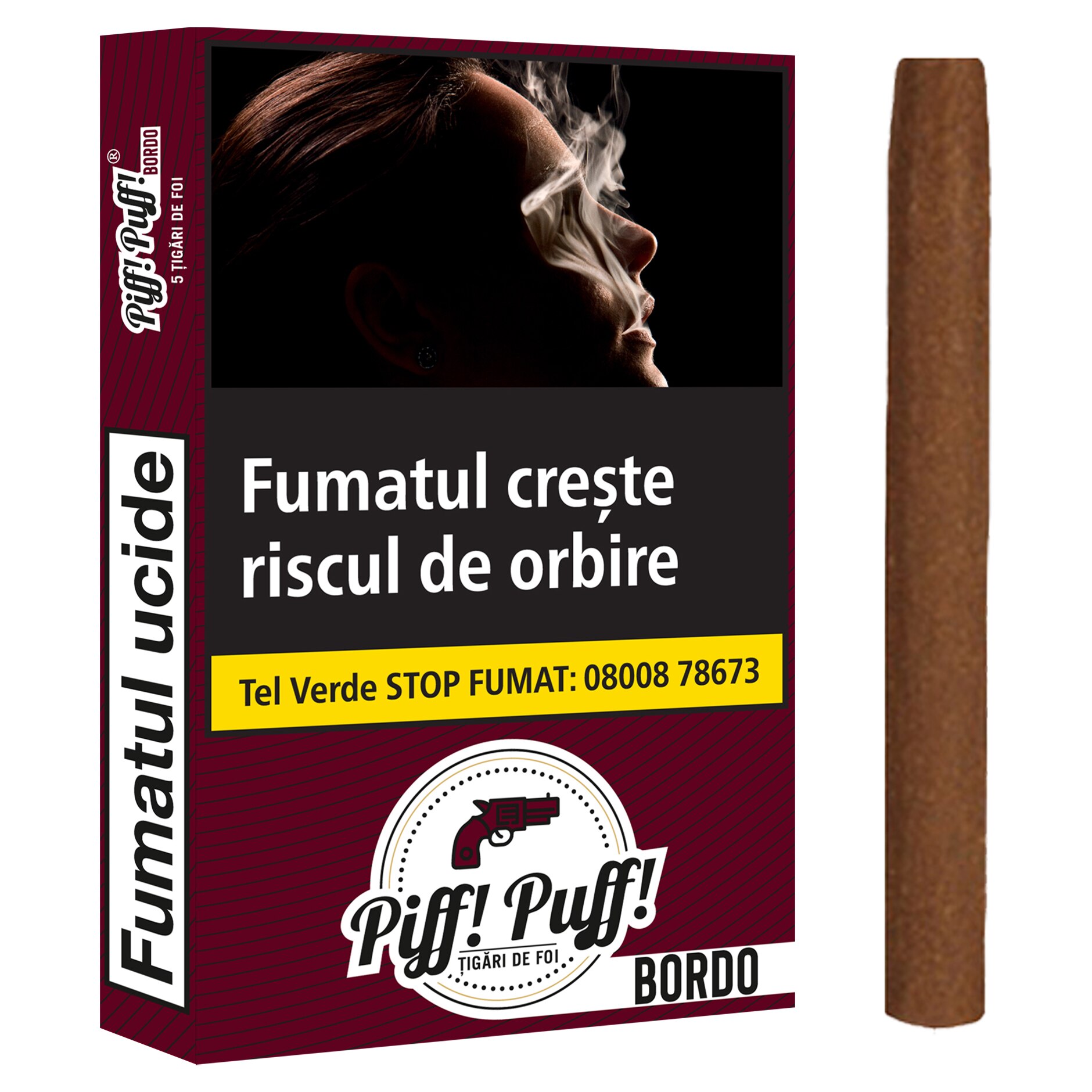 Tigari de foi Piff Puff Bordo 48g, 5 bucati - eMAG.ro