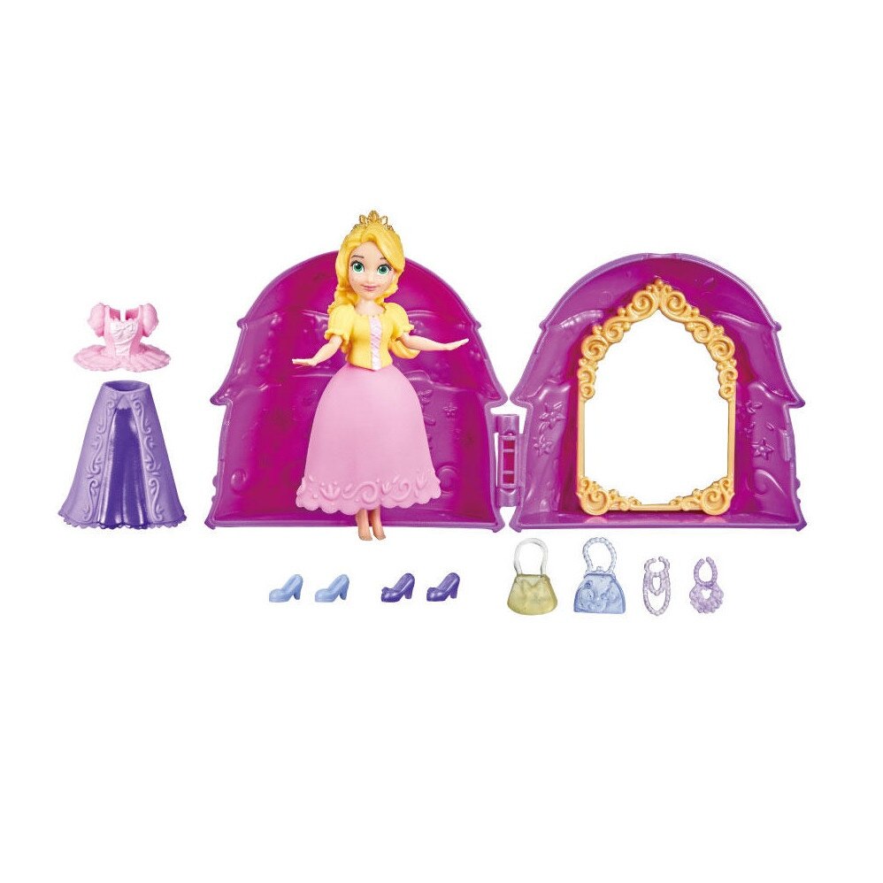 Set papusa Printesa Disney, Cu accesorii, Printesa Rapunzel, 15 cm, Roz ...