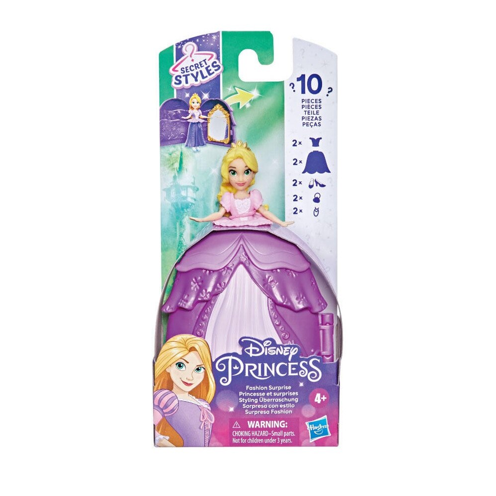 Set papusa Printesa Disney, Cu accesorii, Printesa Rapunzel, 15 cm, Roz ...