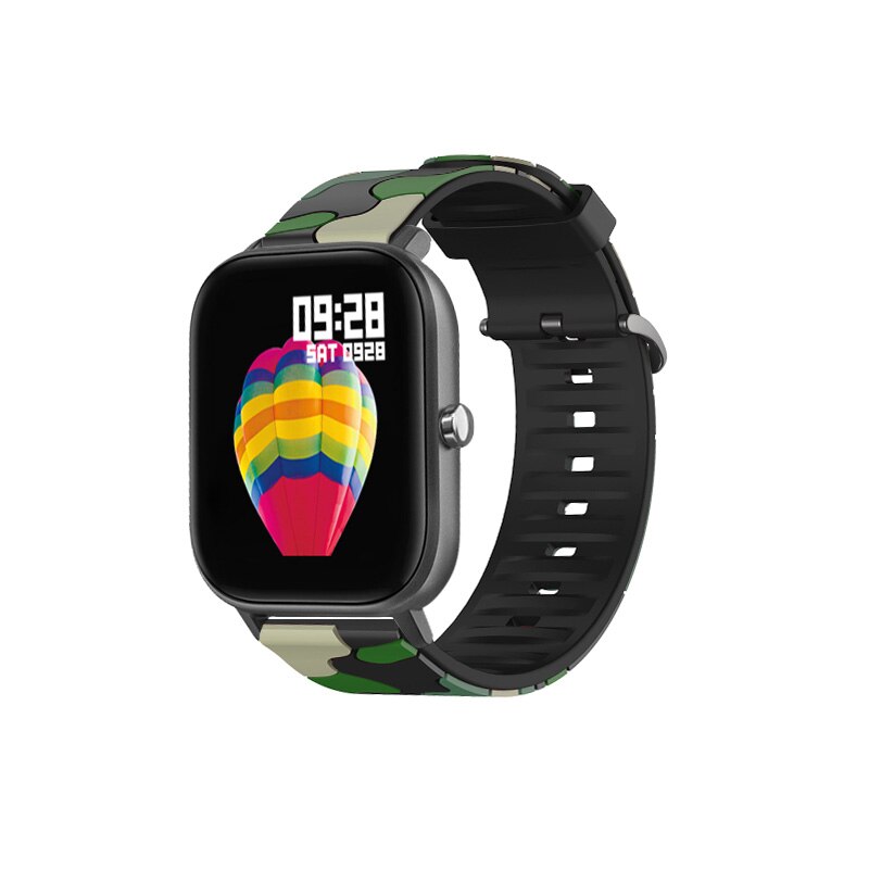 Силиконова каишка за смартчасовник Power Locus, PW3, Зелен камуфлаж ...