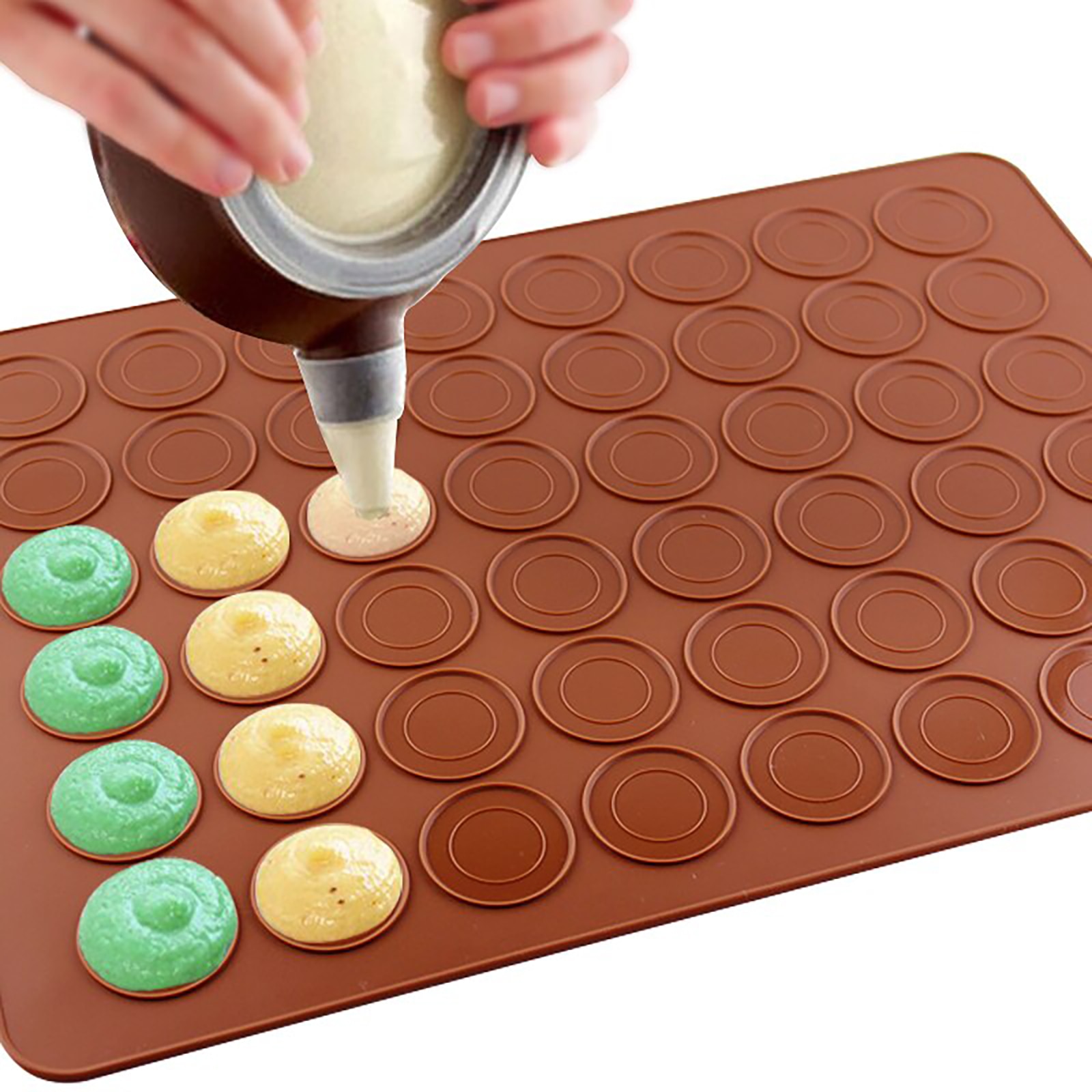 Covoras din Silicon pentru Macarons, 30 cavitati rotunde, 21.5x29.5 cm ...
