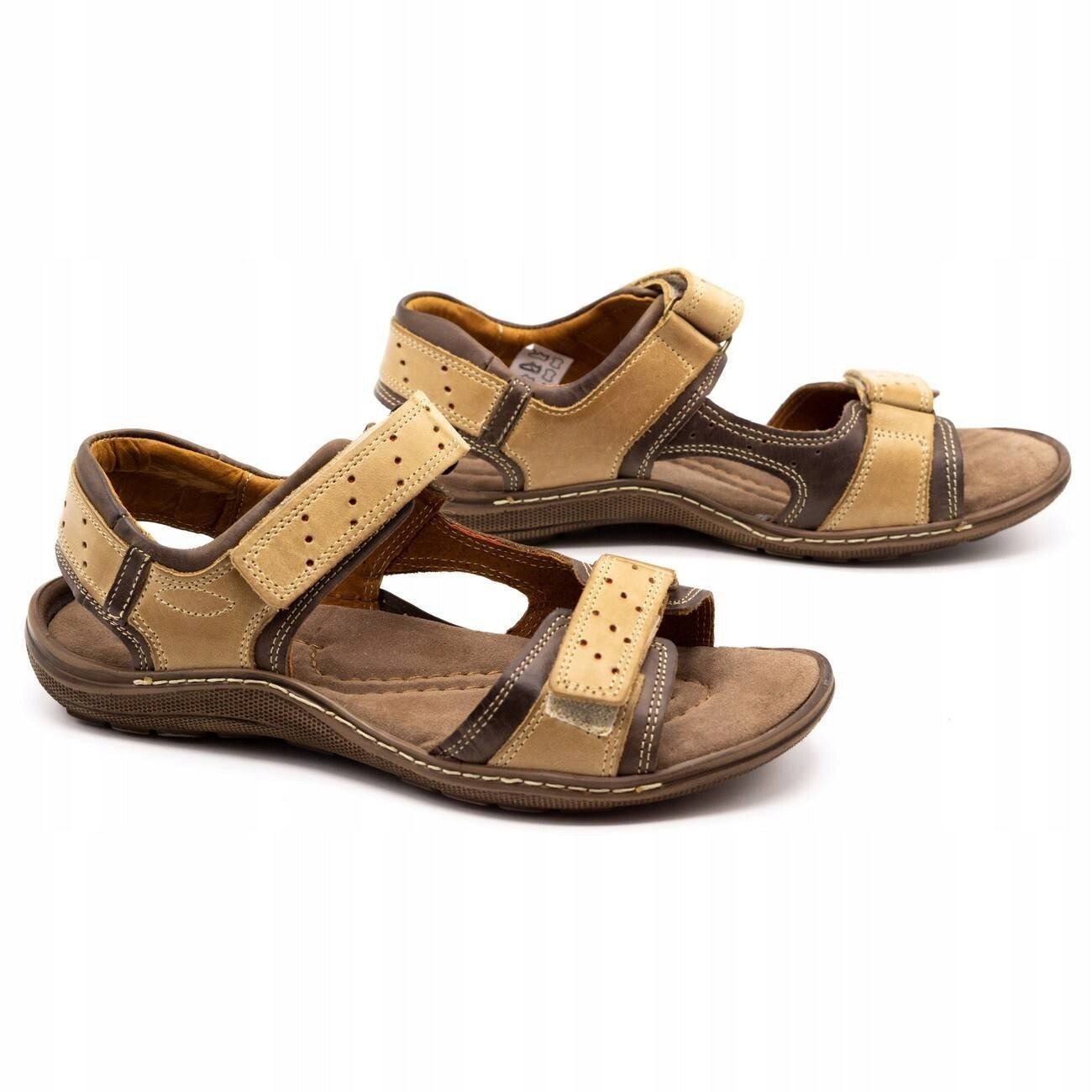 Sandale barbati, Olivier, 295K, Piele naturala, Maro - eMAG.ro