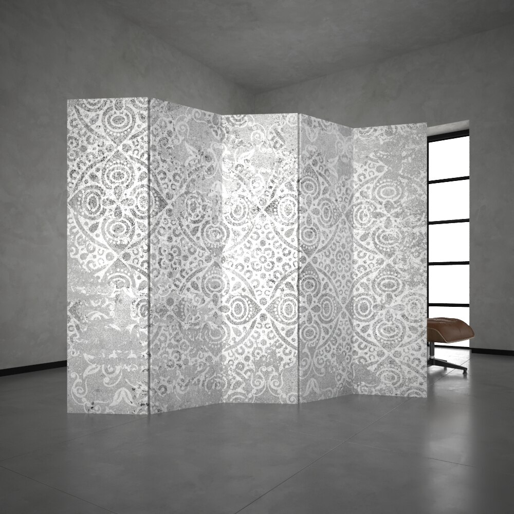 Paravan, Colors of Life, Lemn/Textil, 225 x 172 cm, 3 piese, Alb/Gri ...