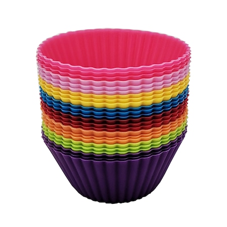 Set 24 forme pentru briose, Senmase, Reutilizabile, Silicon, 7x7 cm ...