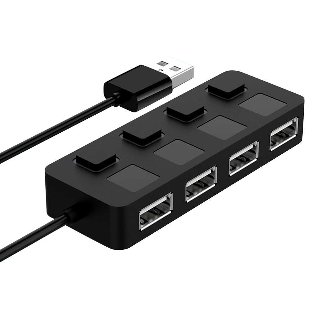 Хъб 4 Usb 2 0 порта със светодиоди и ключове за Usb черен Emag Bg