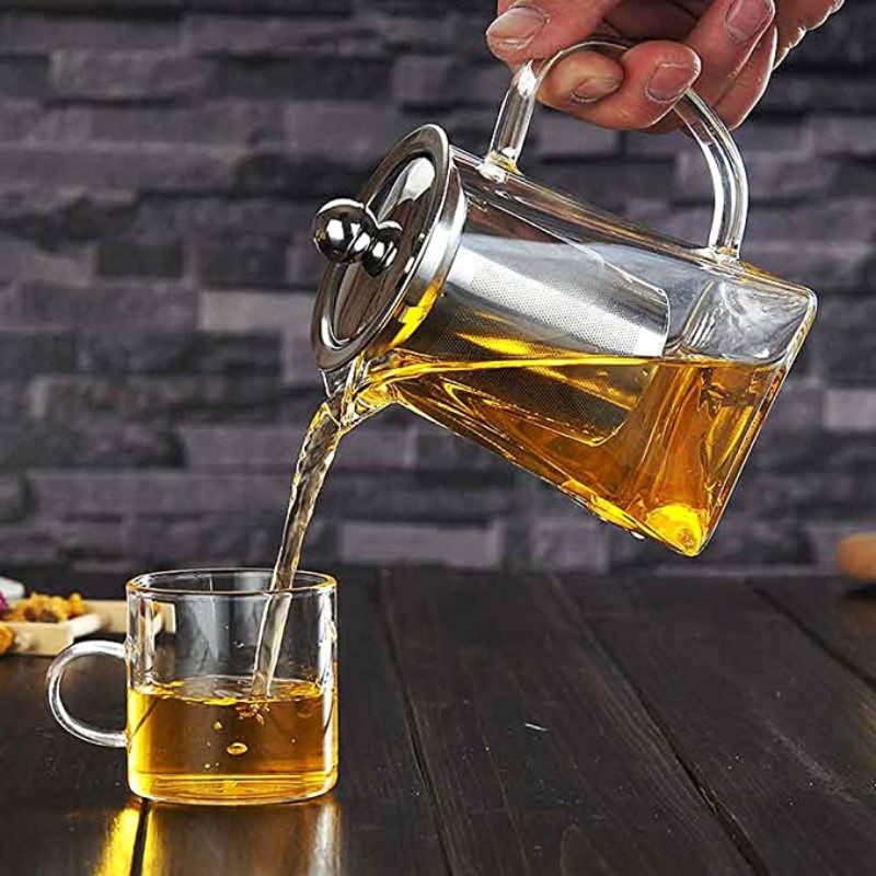 Ceainic cu infuzor, Senmase, Sticla, 950 ml, Transparent - eMAG.ro