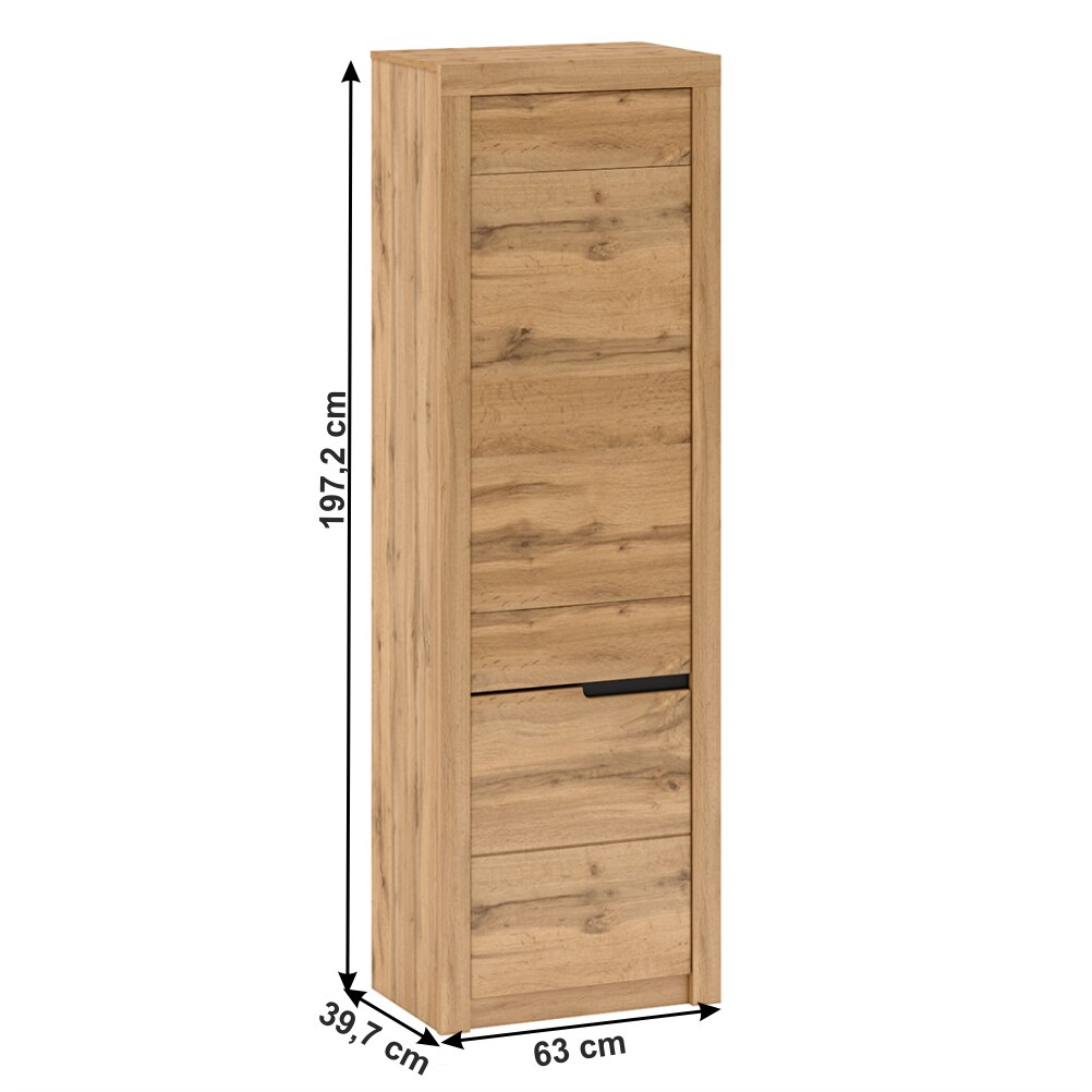 Dulap 2 usi mdf stejar wotan Toronta 63x39,7x197,2 cm - eMAG.ro