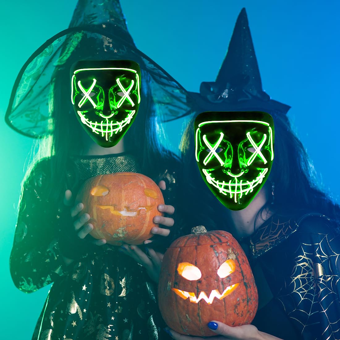 Masca Purge horror, Iluminare LED, Verde - eMAG.ro