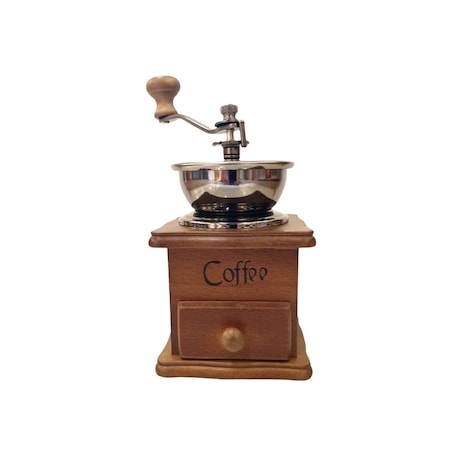 Rasnita manuala de cafea, corp lemn, sistem macinare ceramic, maro ...