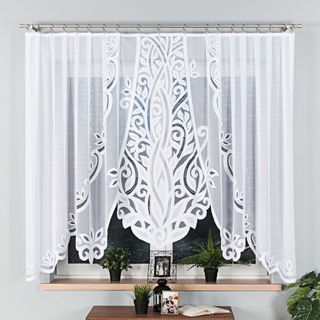 Perdea alba simpla, cu inele, 300x160 - eMAG.ro