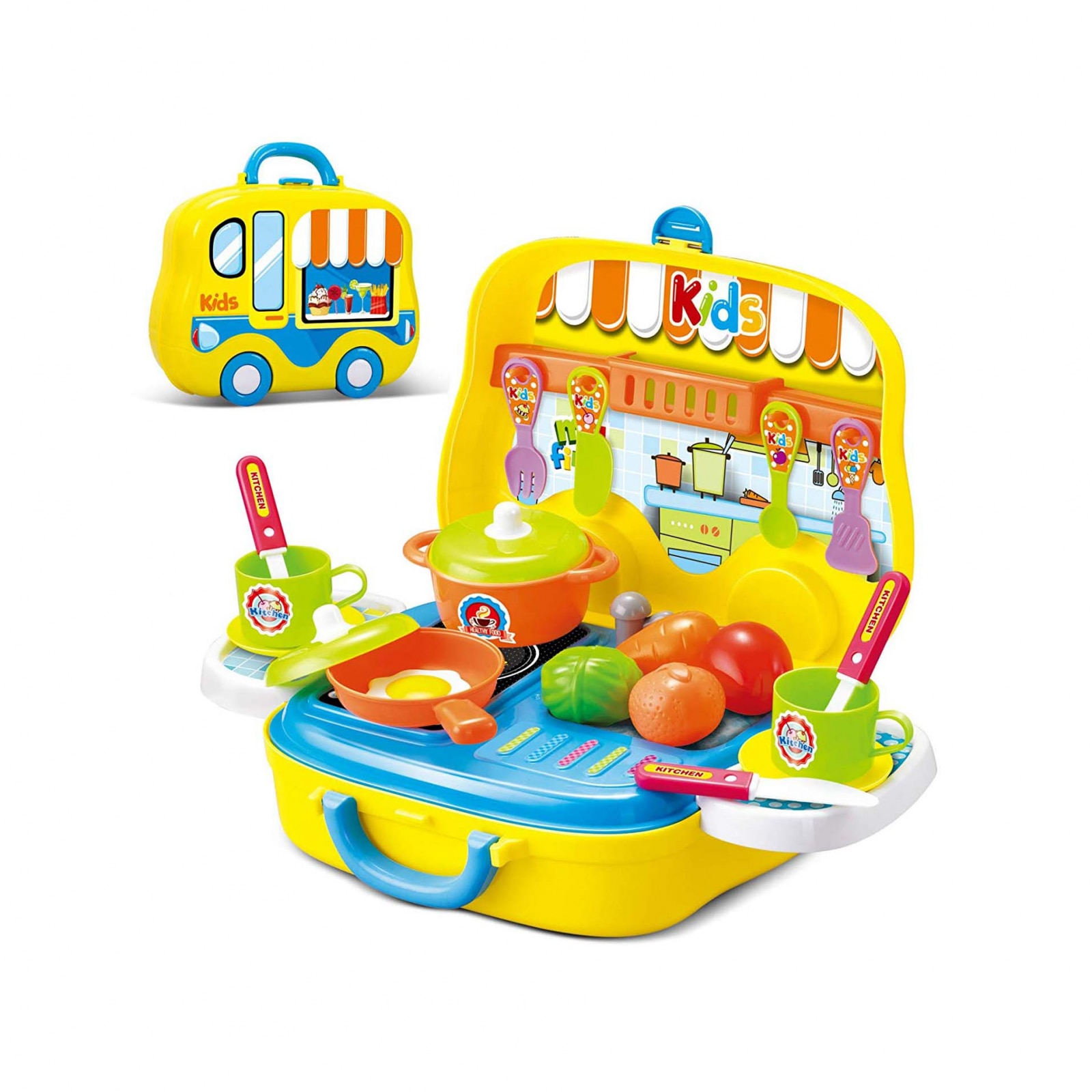 Set mini bucatarie portabila, jucarii de gatit, simulare - eMAG.ro