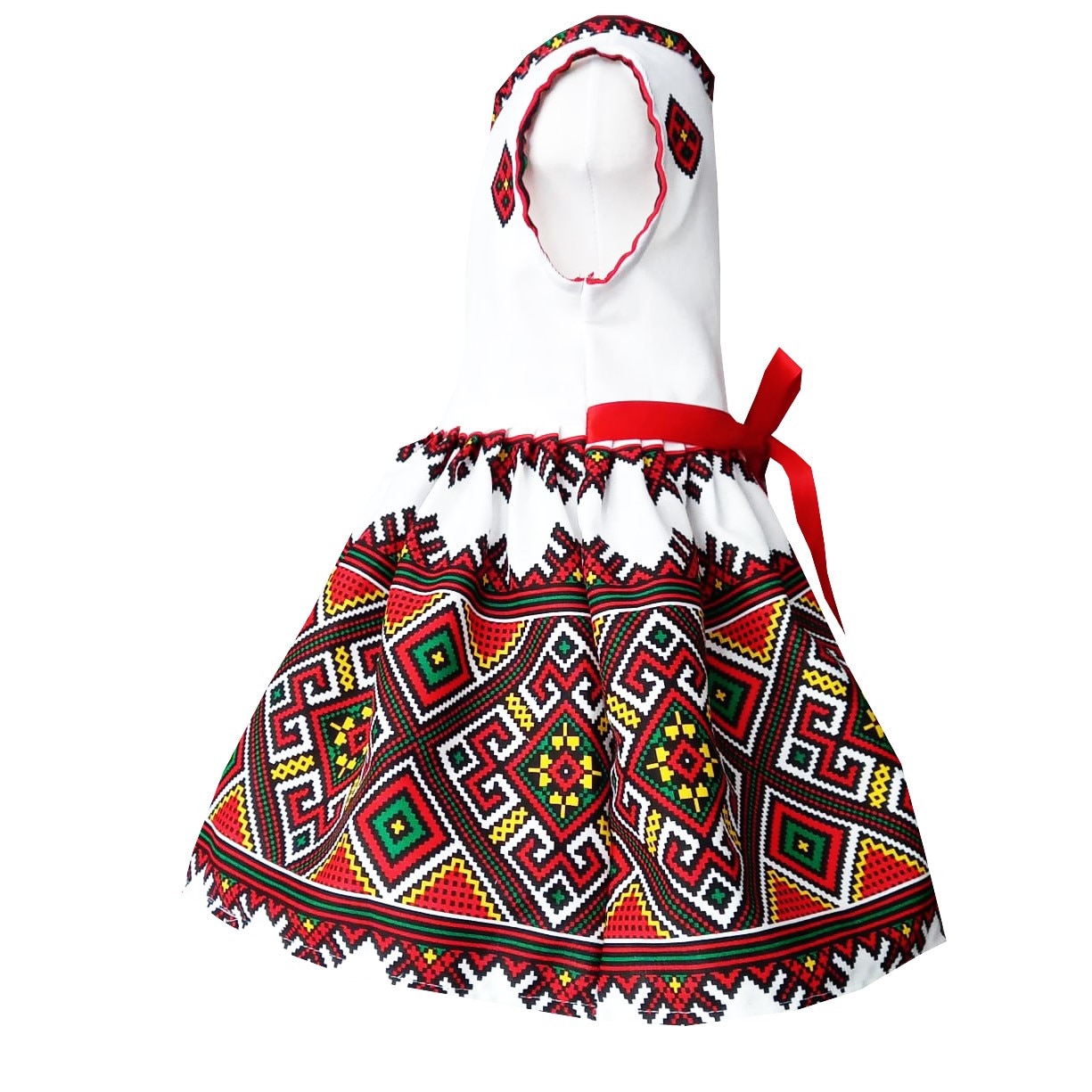 Rochie fete, MCF, traditionala Banat, multicolora, de vara, bumbac ...