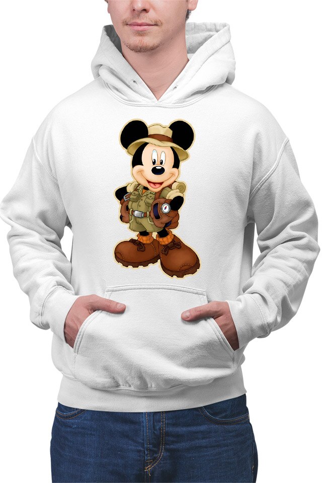 Мъжки суичър Mickey Mouse Scout Research Map Director Play Game, Бял ...