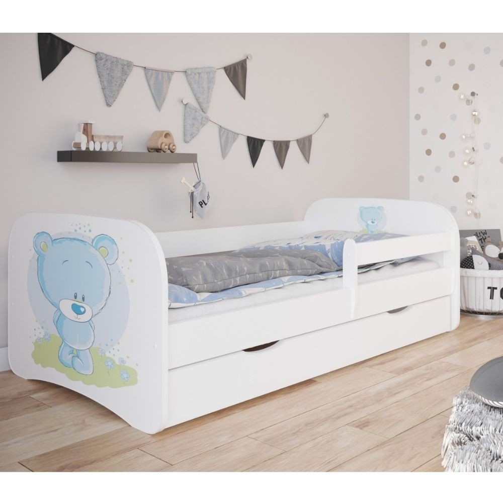 Pat pentru copii, PAL, 184 x 90 x 61 cm, Alb - eMAG.ro