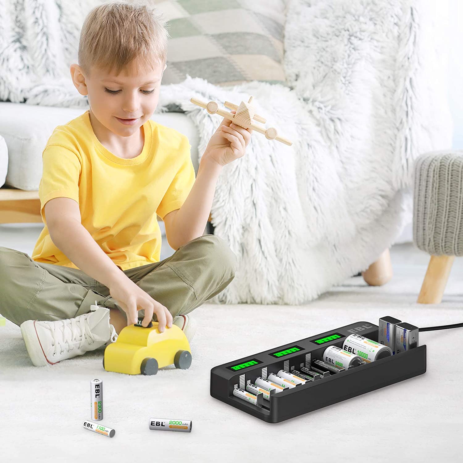 Incarcator Inteligent universal pentru acumulatori AA, AAA, C, D, 9V ...