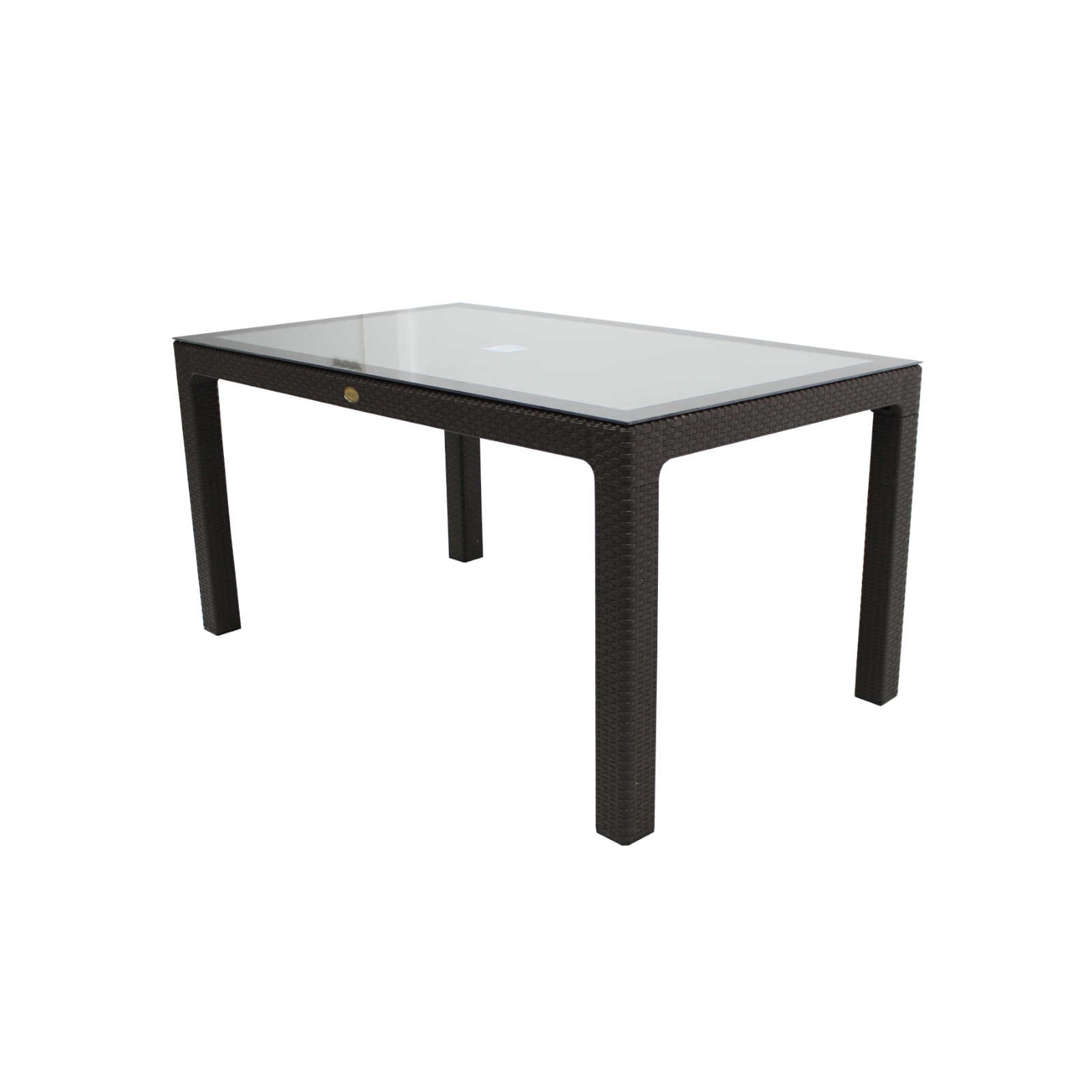 Set masa pentru gradina Vega tip ratan cu 6 scaune si geam, din plastic ...