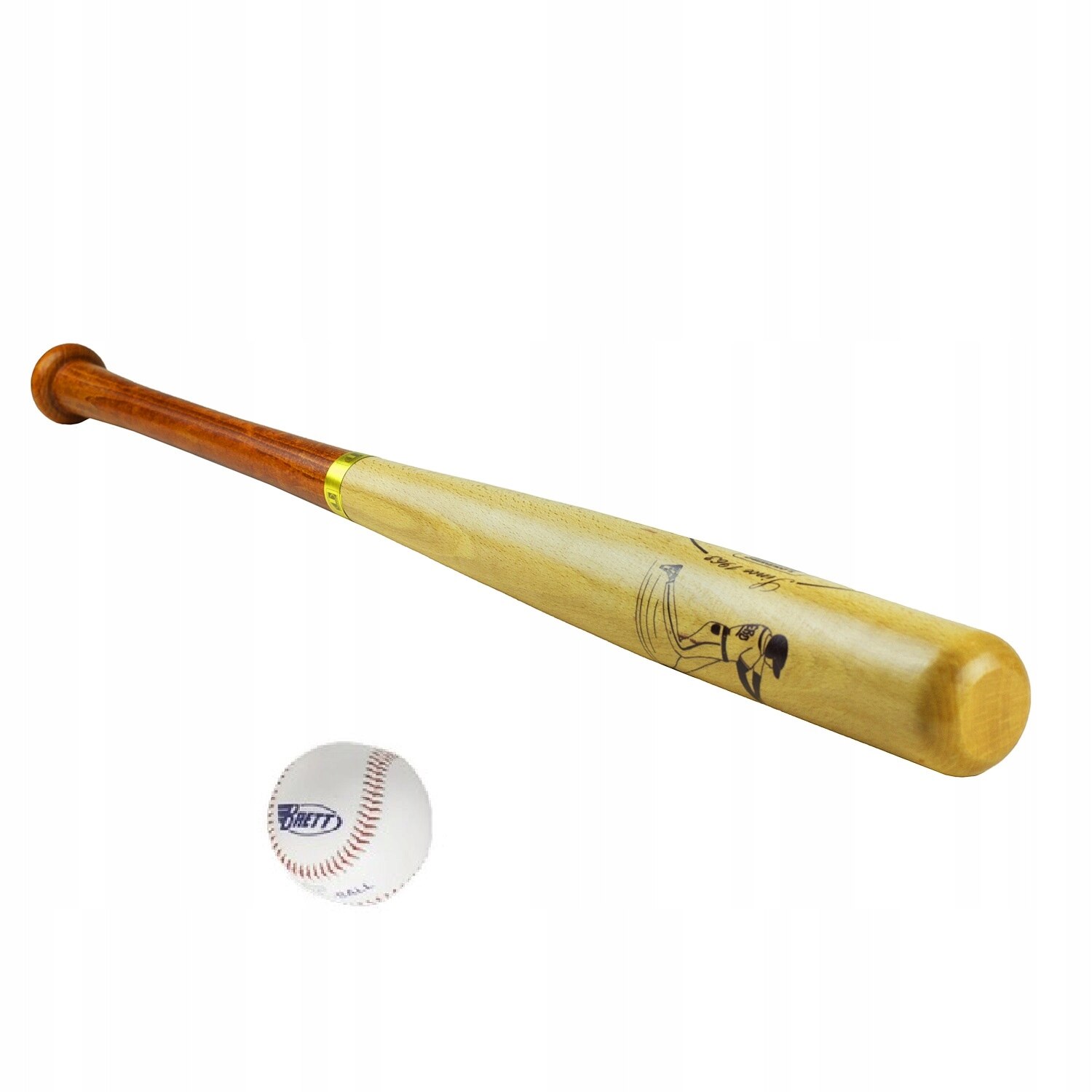 Bata de baseball cu minge, Londero, Lemn, 75 cm, Maro - eMAG.ro
