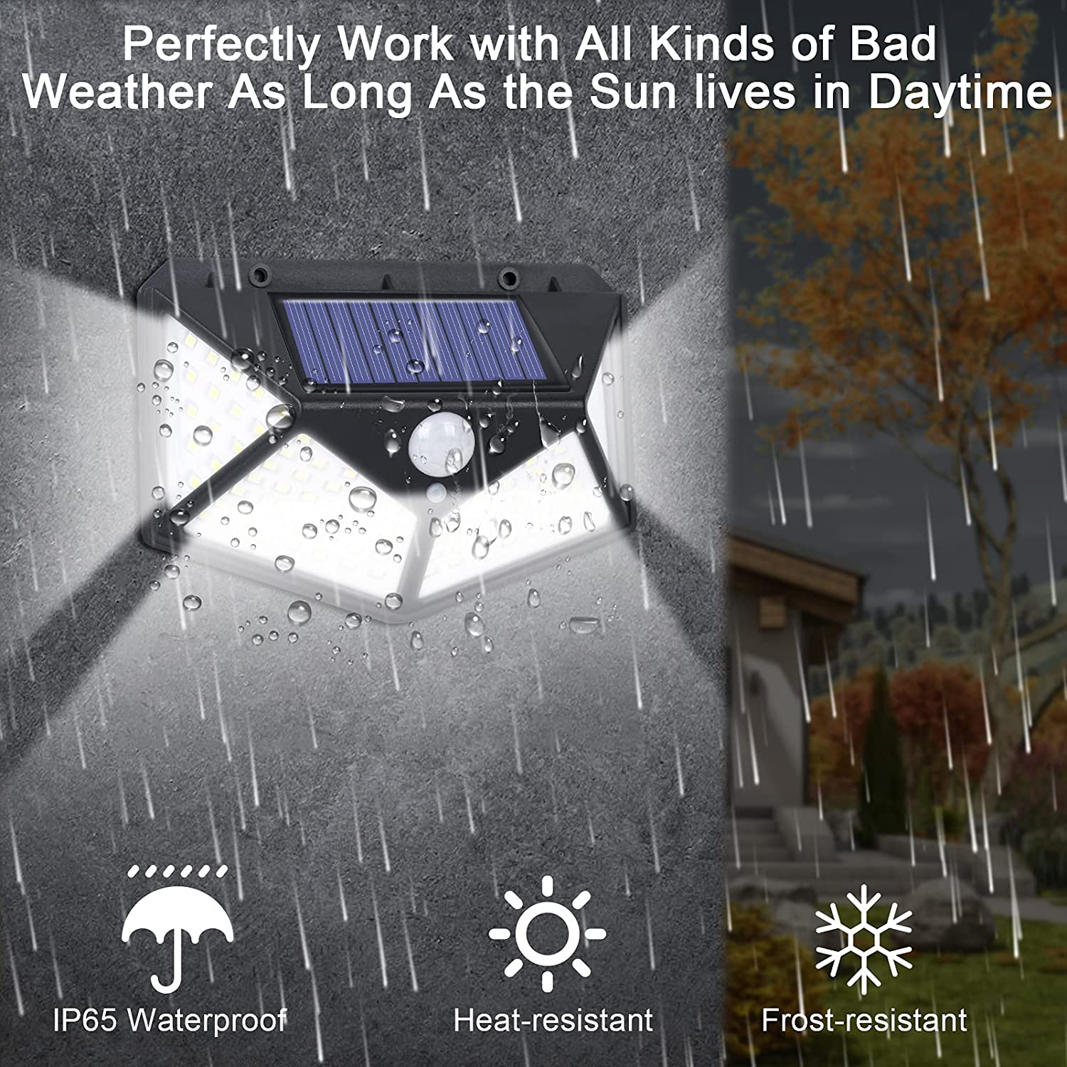 Set 2 lampi solare exterior, LED, 3 moduri de iluminare, IP65, Negru ...