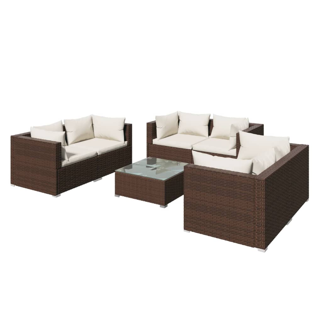 Set mobilier de gradina cu perne, 7 Pcs, Pentru Relaxa Gradina/Terasa ...