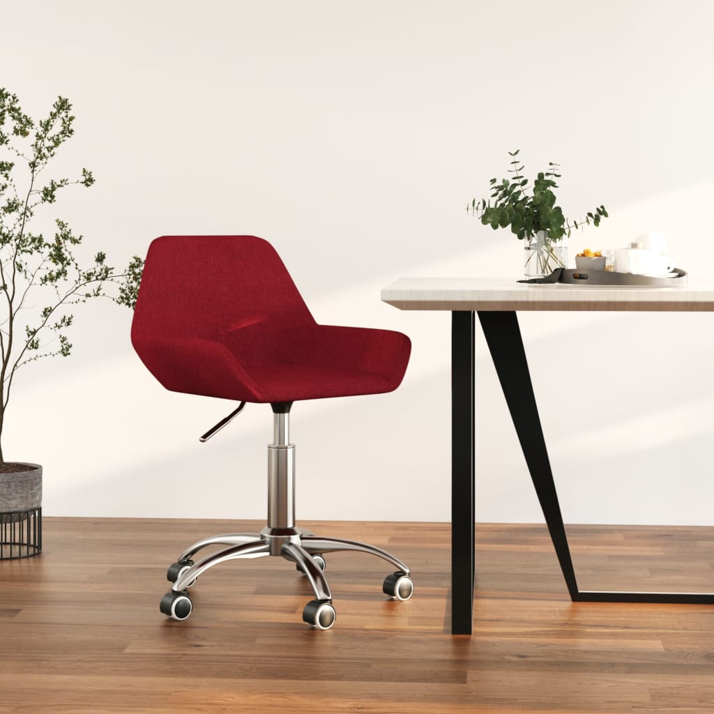 Scaun de birou, pivotant 360 de grade, rosu vin, material textil ...