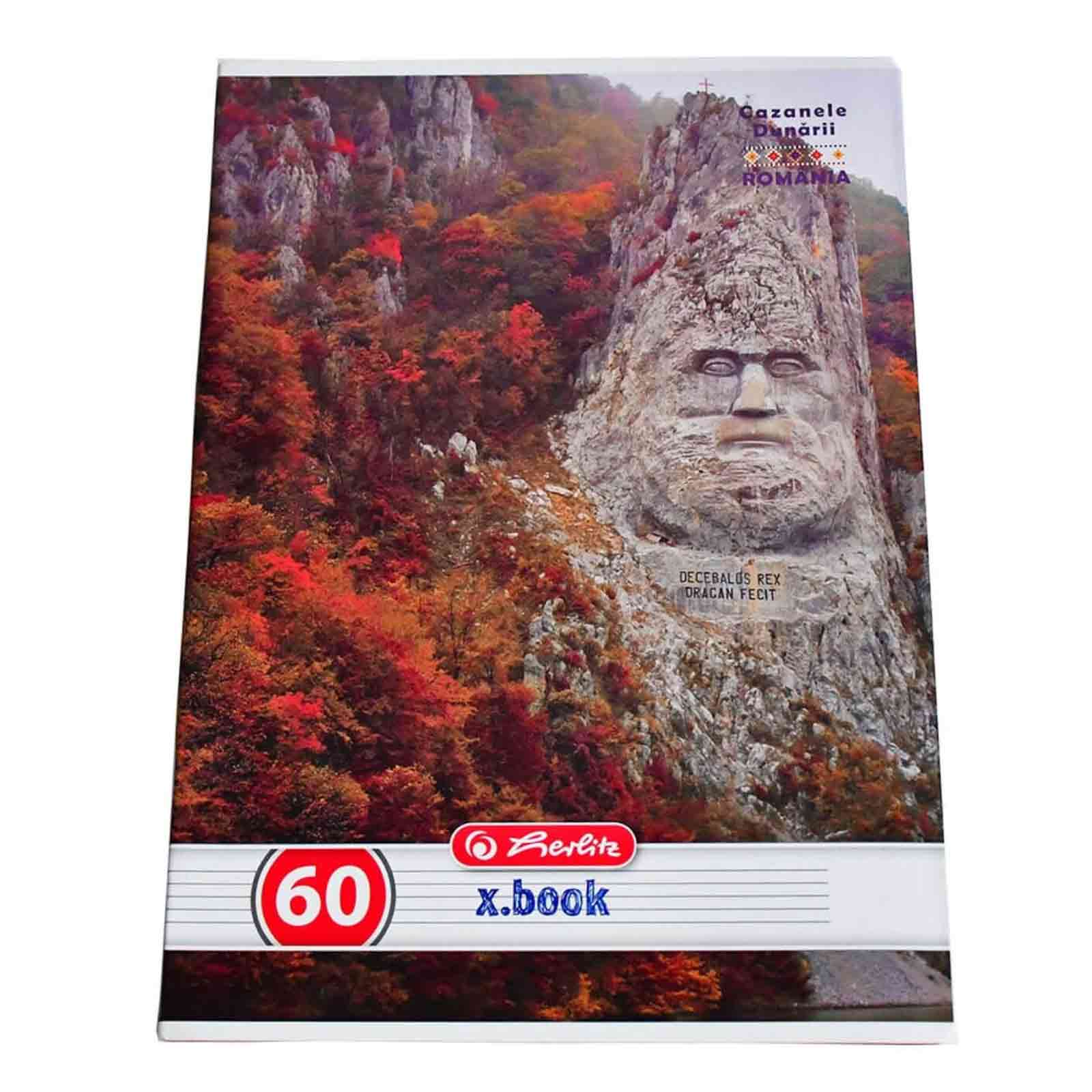 Caiet format A4, 60 file dictando, motiv romania, herlitz - eMAG.ro