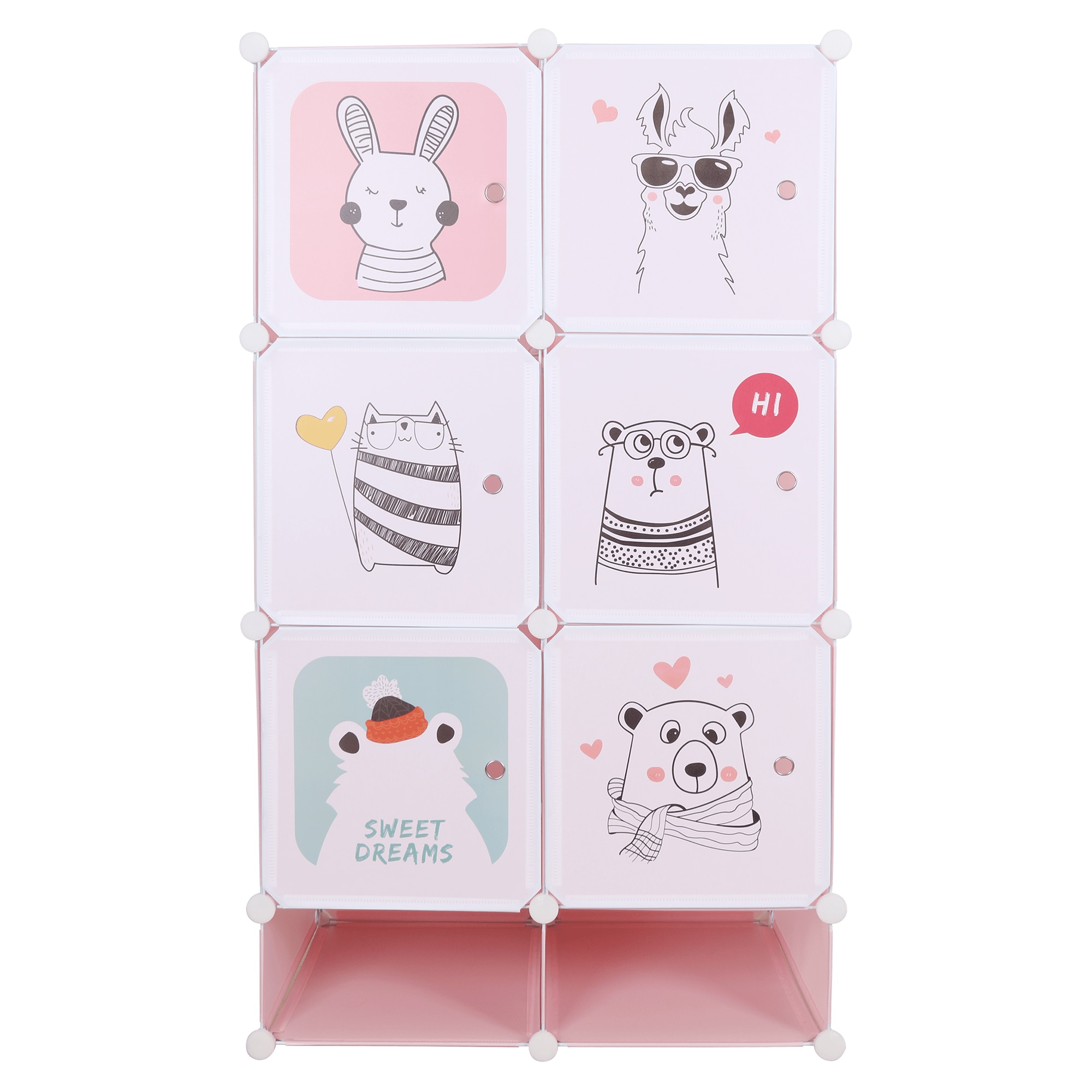 Dulap modular pentru copii roz Norme 75x47x129 cm - eMAG.ro