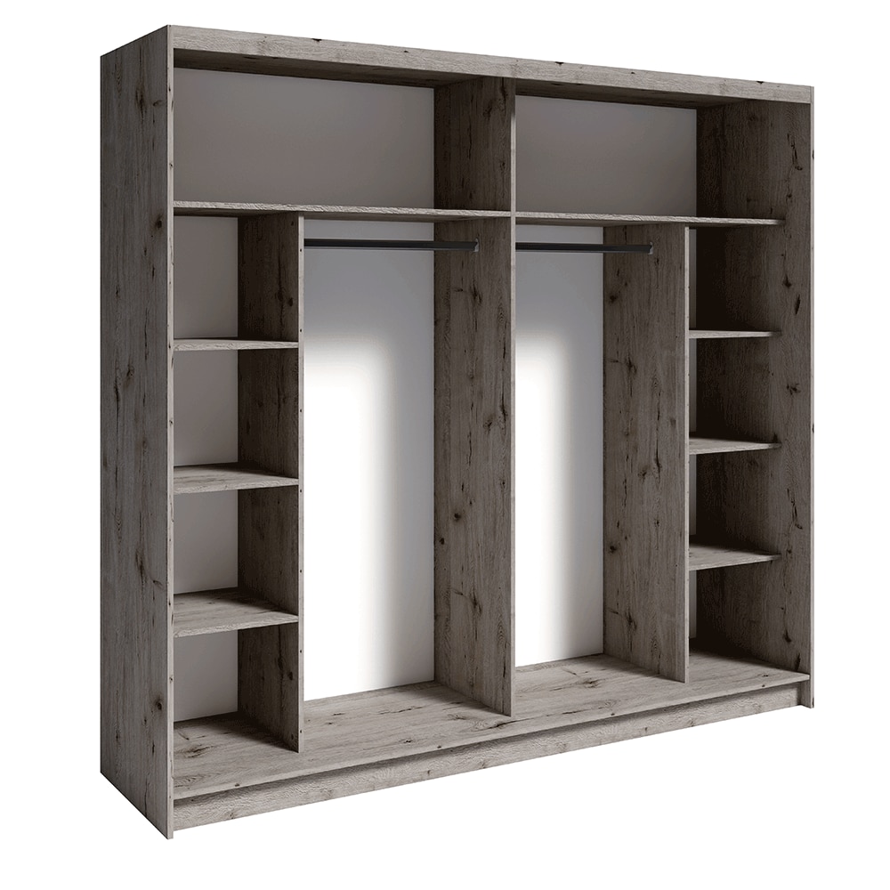Set mobilier dormitor mdf maro stejar Wellington Togos 230x62x215 cm ...