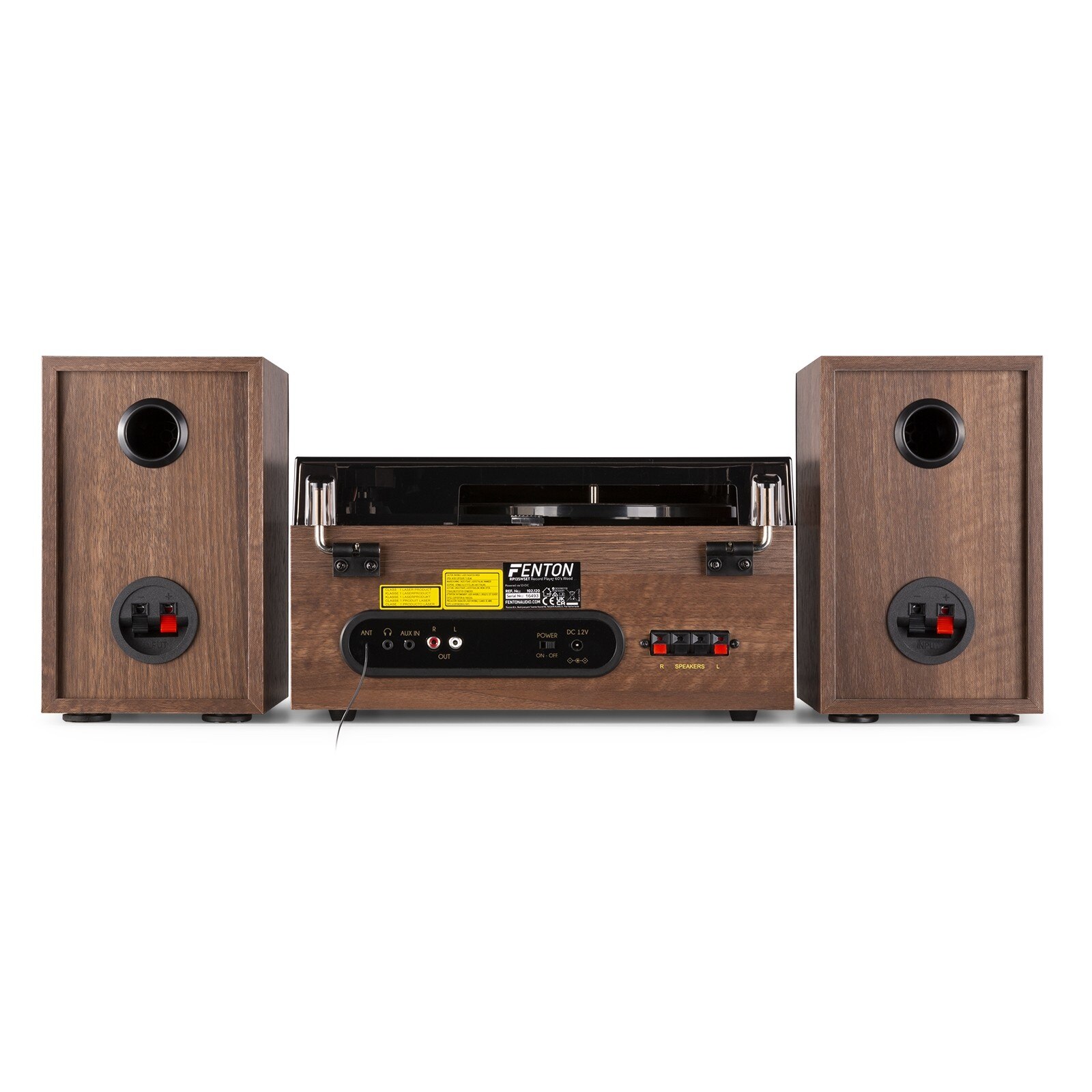 Set pick-up cu difuzoare, 2x100W, Bluetooth/USB, finisaj din lemn ...