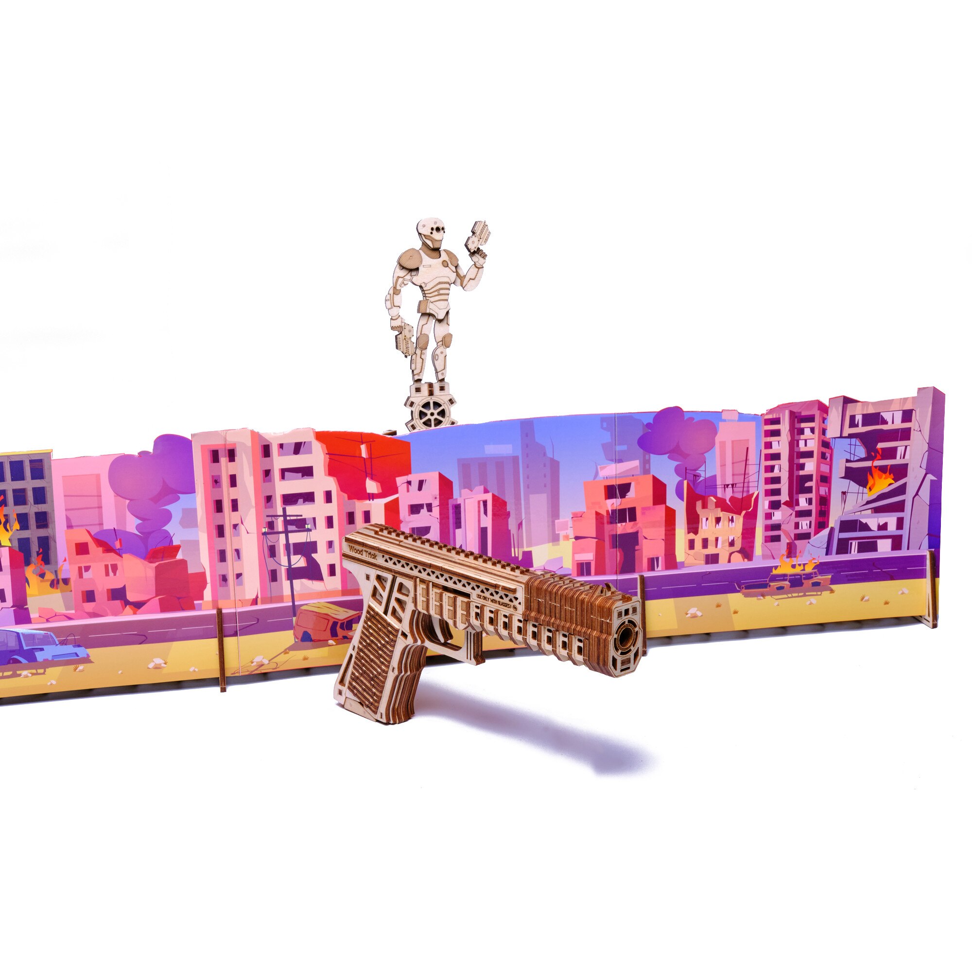 3D mechanikus fa lőtér puzzle, Wood Trick, DIY, Electric - eMAG.hu
