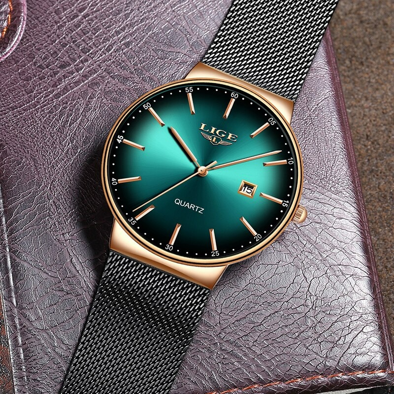 Ceas dama de mana Lige Casual Elegant Fashion Afisaj Analog Quartz ...