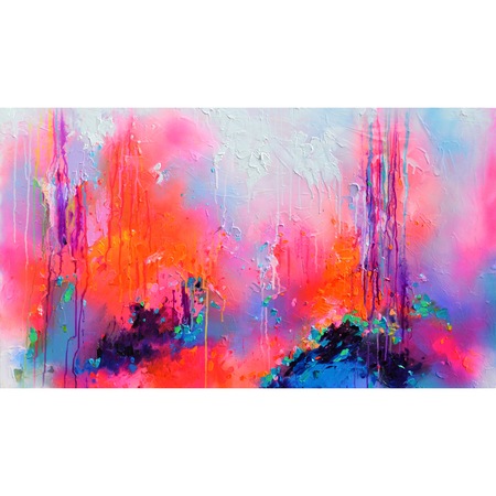 Pictura abstracta, tablou, pictat manual, 140x80 cm, autor Soos Roxana ...