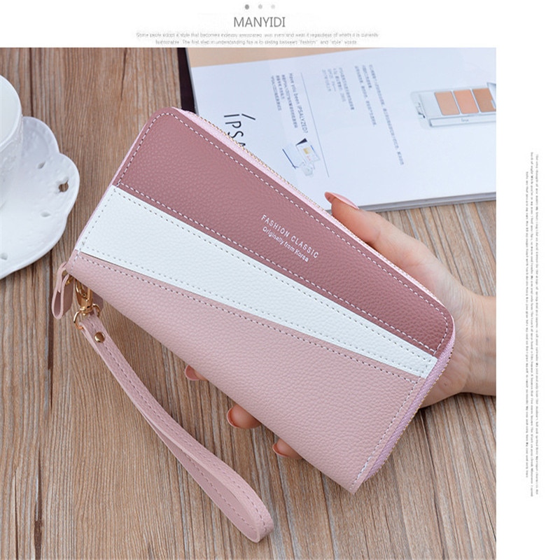 Portofel dama, cu bareta, piele ecologica premium, Roz - eMAG.ro