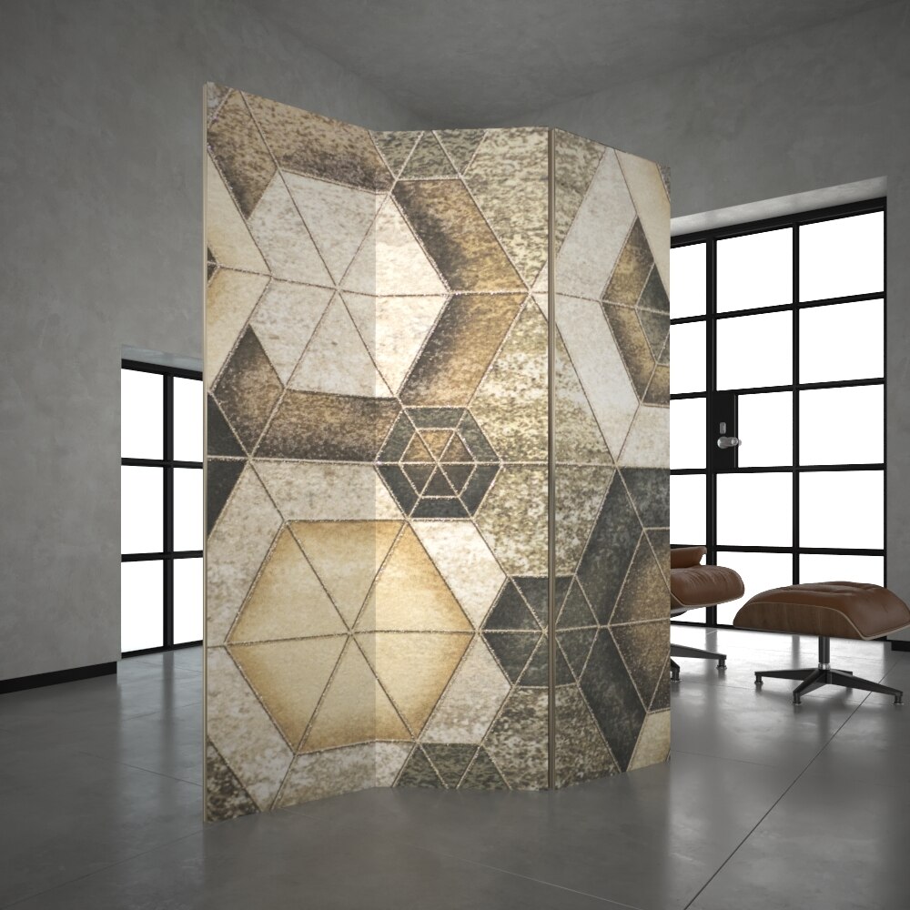 Paravan, Colors of Life, Lemn/Textil, 135 x 172 cm, 3 piese, Multicolor ...