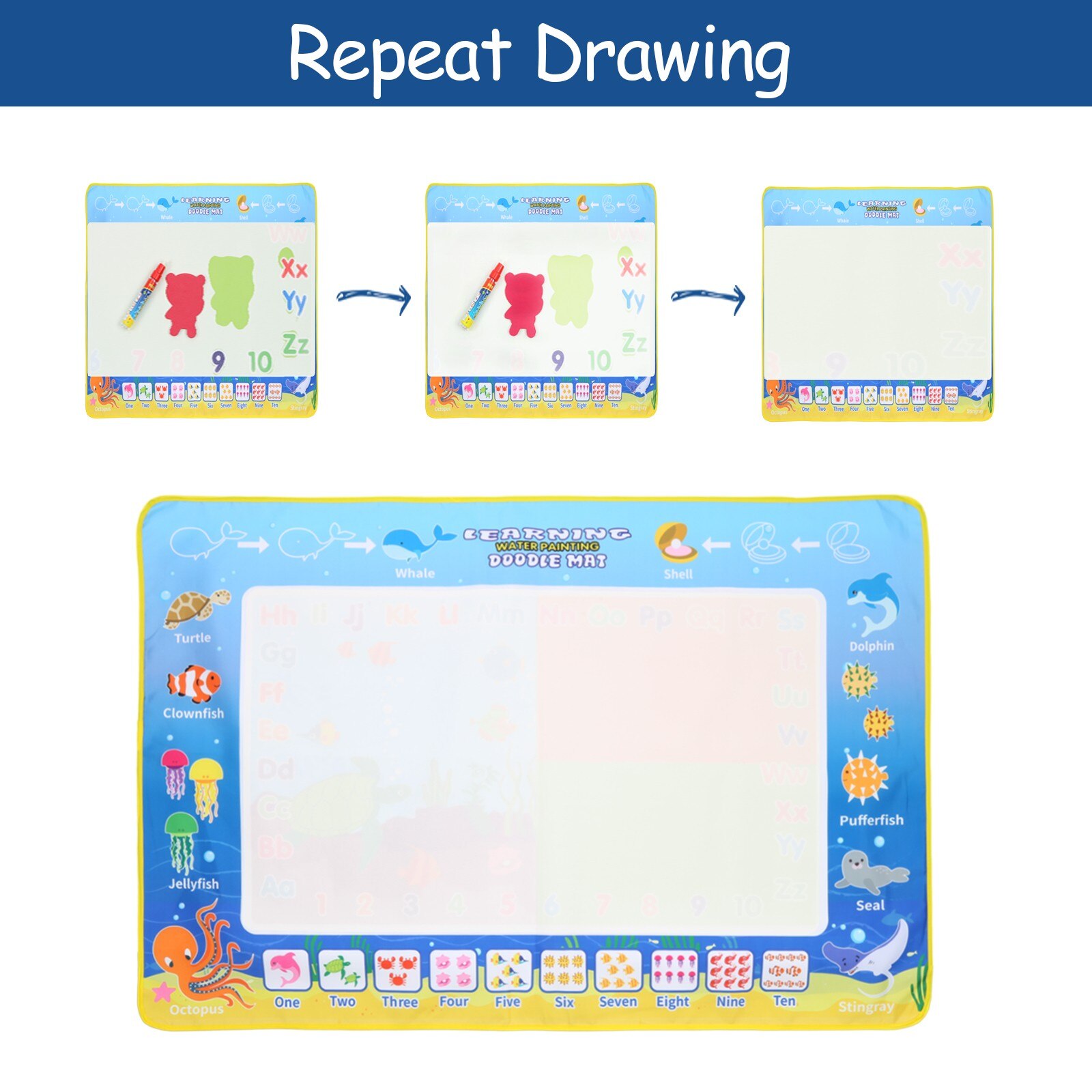 Covoras interactiv desen cu apa, Hoogar, 118x78.7 cm, 3 ani+ ...
