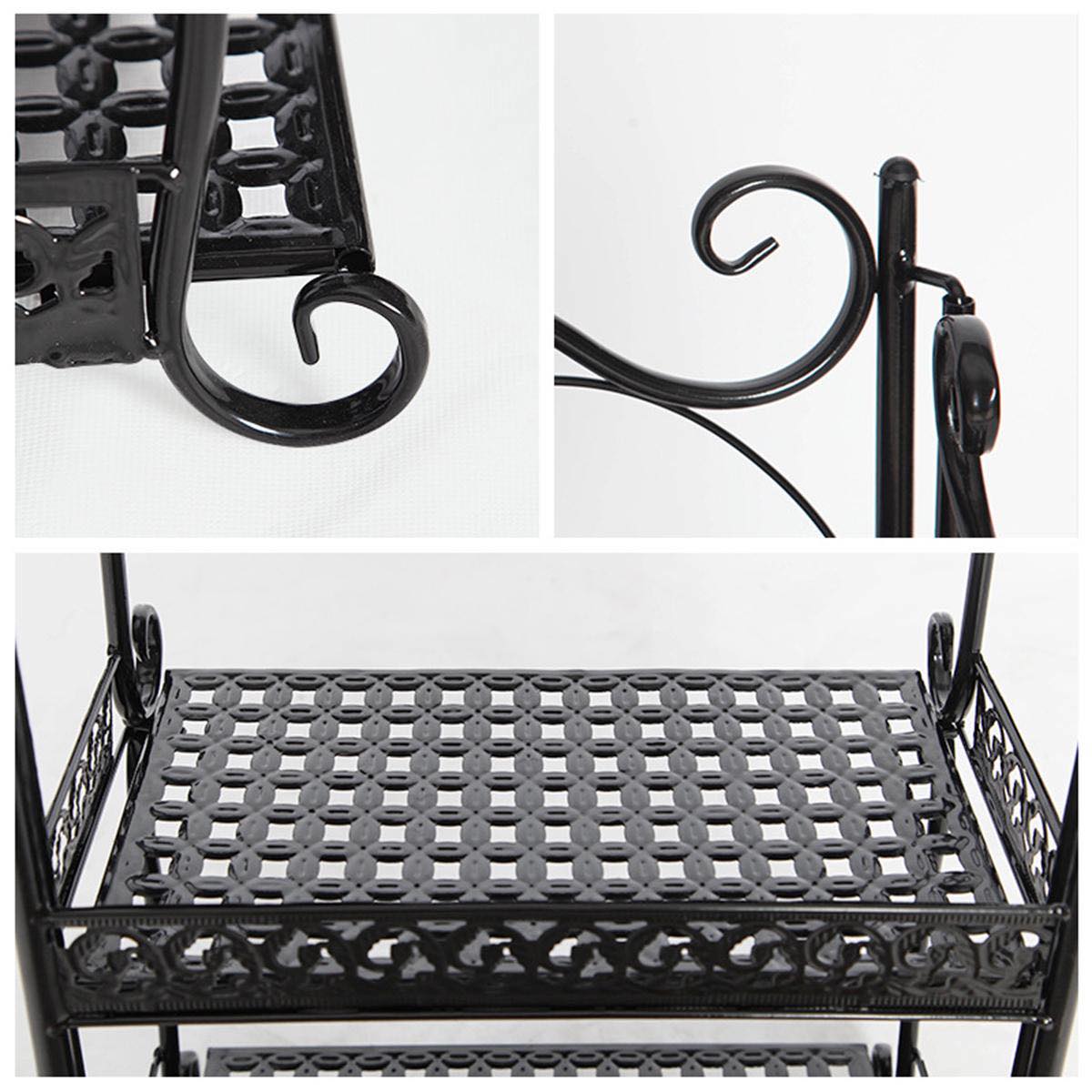 Raft metalic multifunctional, 4 polite, 33 x 20 x 87cm, Negru - eMAG.ro