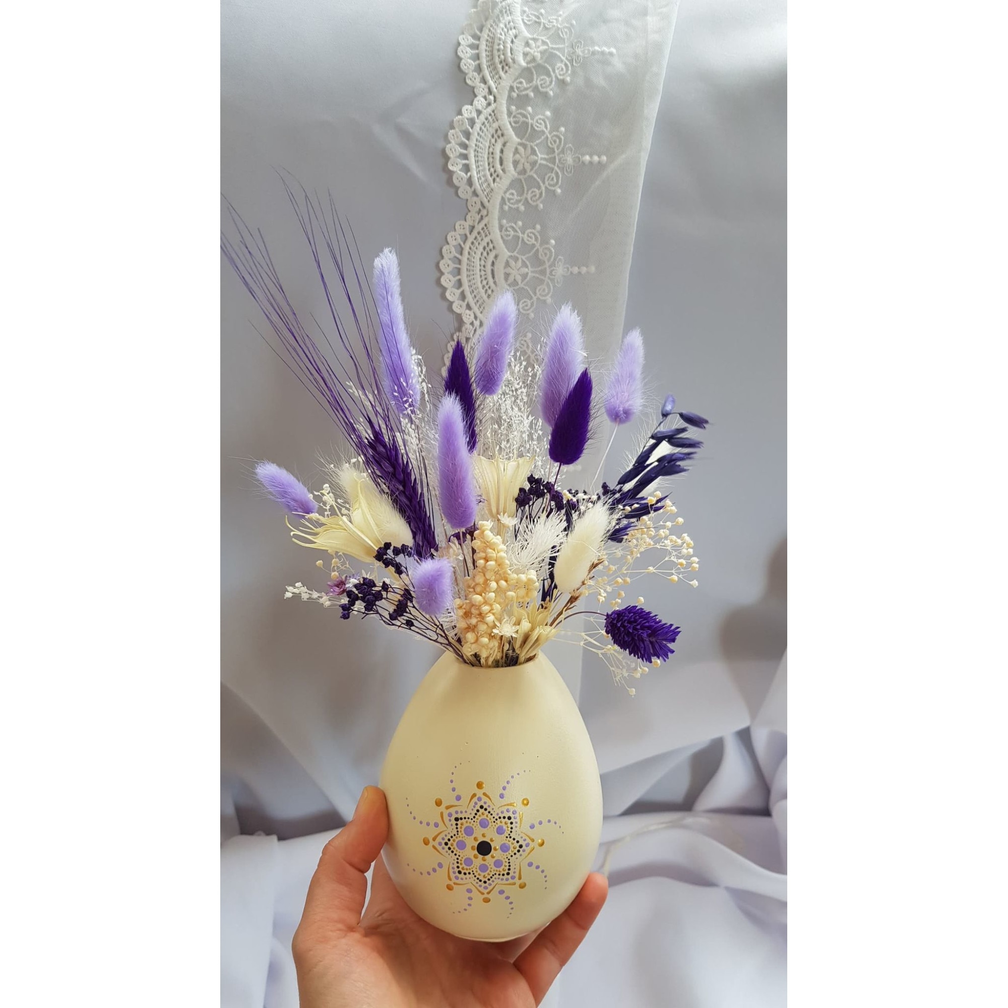 Vaza cu flori stabilizate, multicolor, 27 cm - eMAG.ro