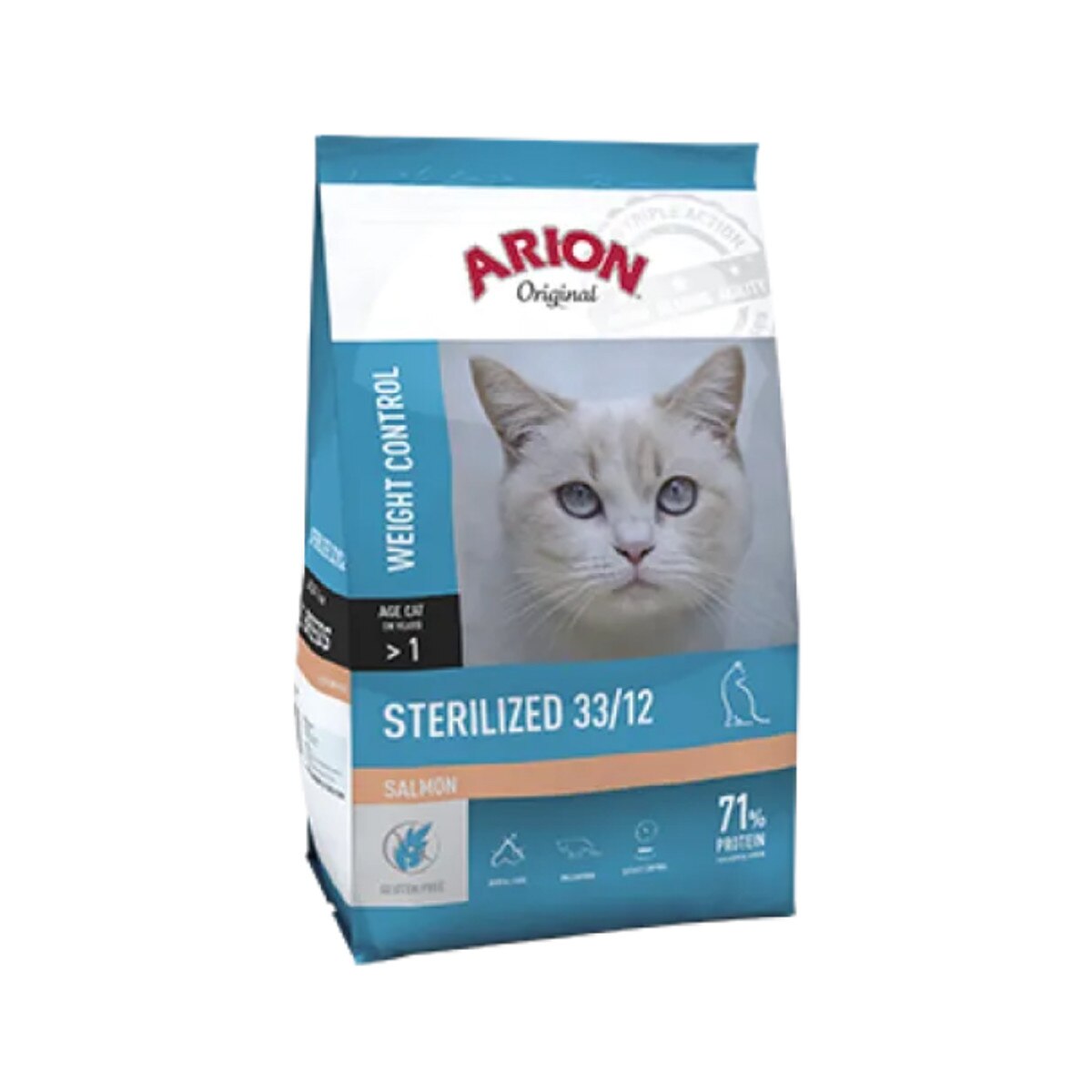 Hrana uscata pisici, ARION, Cat Sterilized 33/12, cu Somon, 7.5kg - eMAG.ro
