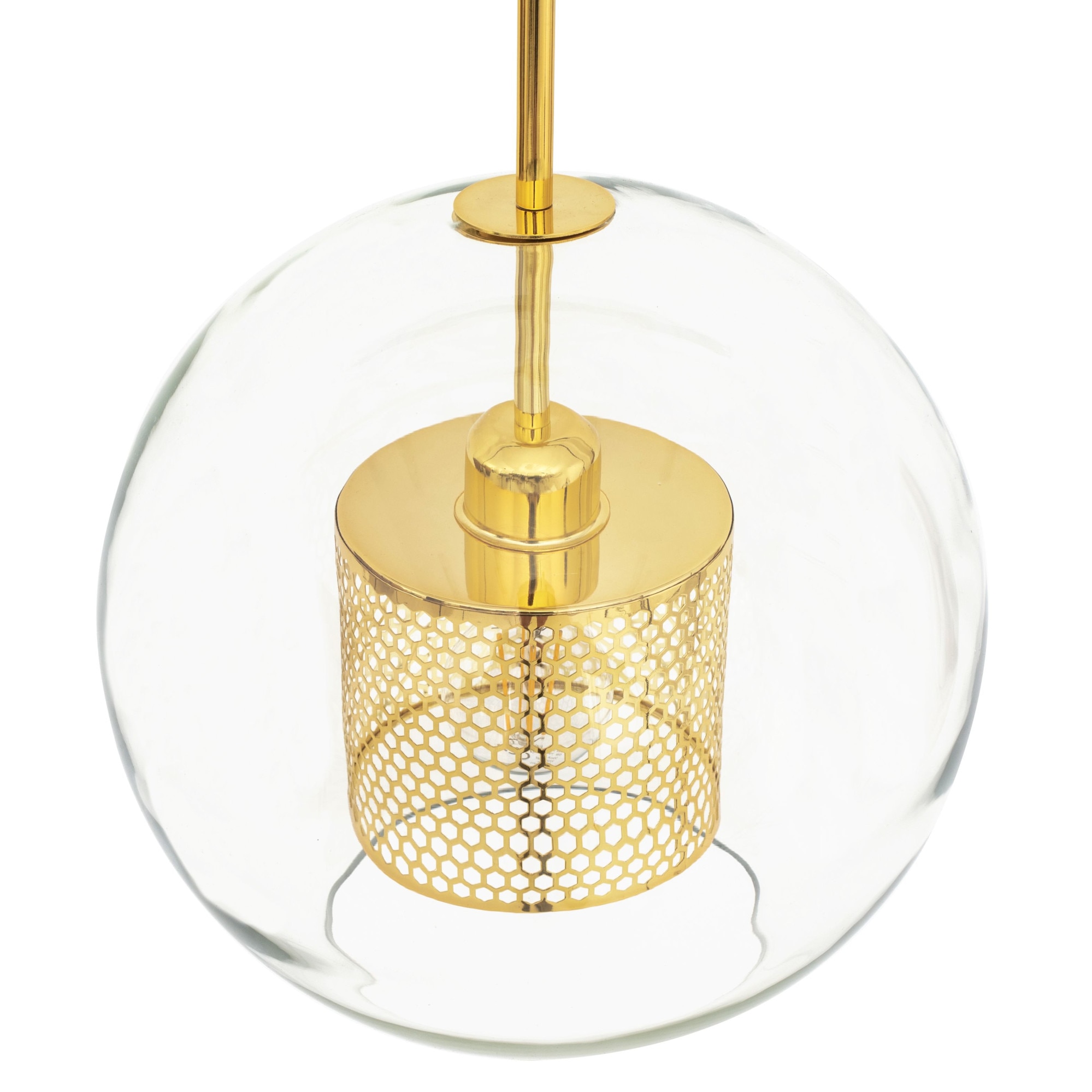 Pendul 1 Sursa E27 60W Sticla Metal Gold 300x600 mm - eMAG.ro