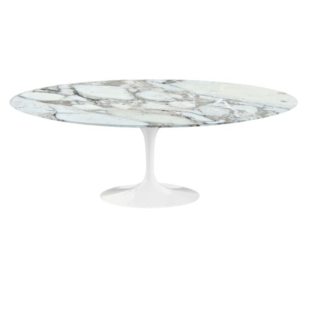 Masa ovala, Aluminiu/Marmura, 179 x 111 cm, Alb - eMAG.ro
