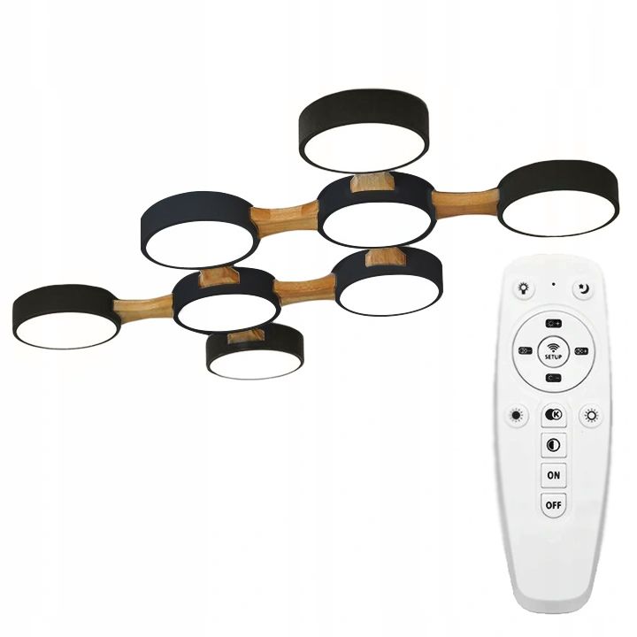 Plafoniera cu Telecomanda 8 surse Led 12W incorporate Sticla Metal ...