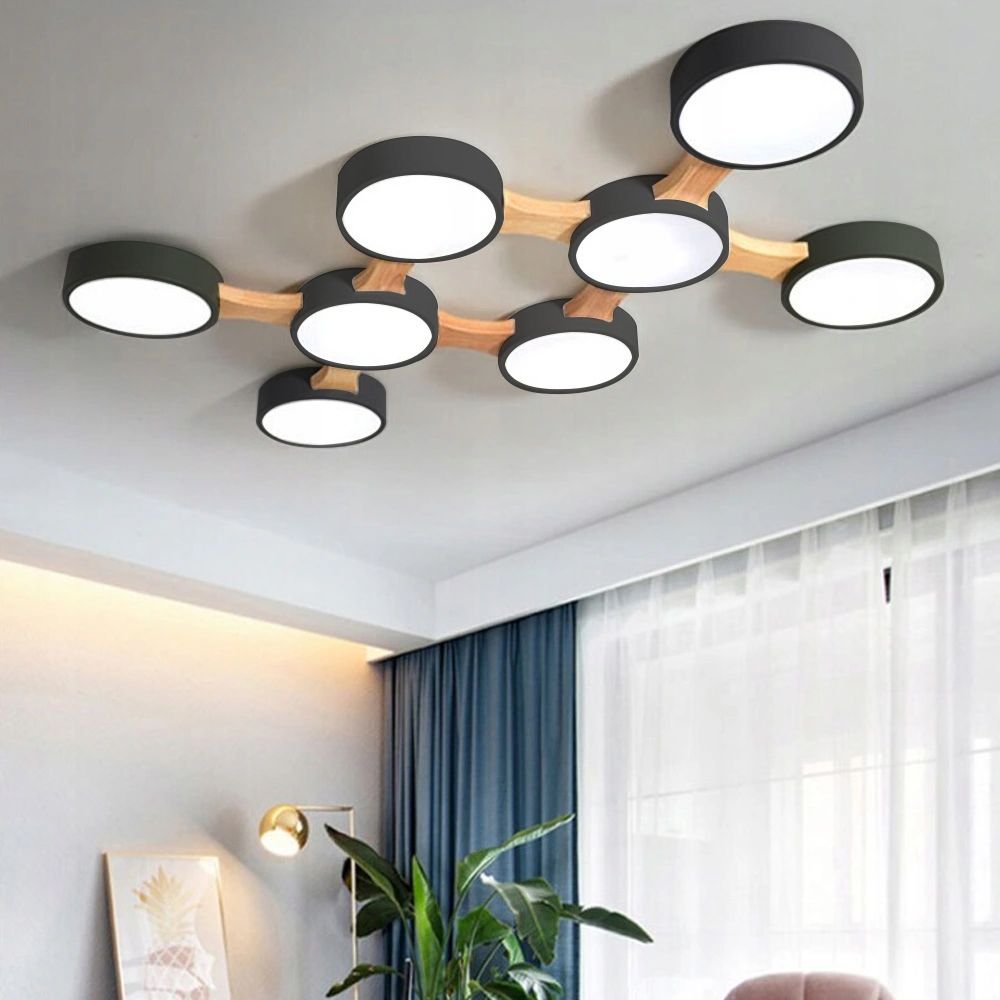 Plafoniera cu Telecomanda 8 surse Led 12W incorporate Sticla Metal ...