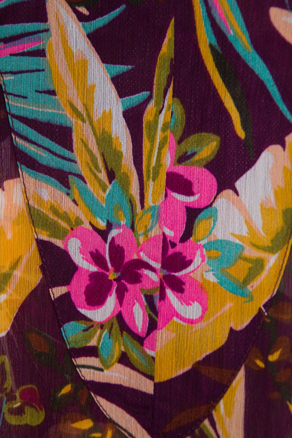 Penti, Pareo transparent cu imprimeu tropical, Multicolor, L - eMAG.ro