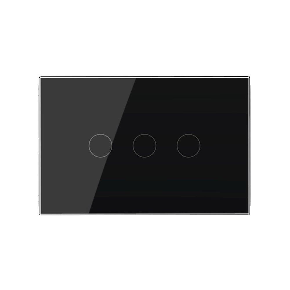 Intrerupator triplu cu touch Livolo din sticla, standard italian, Negru ...