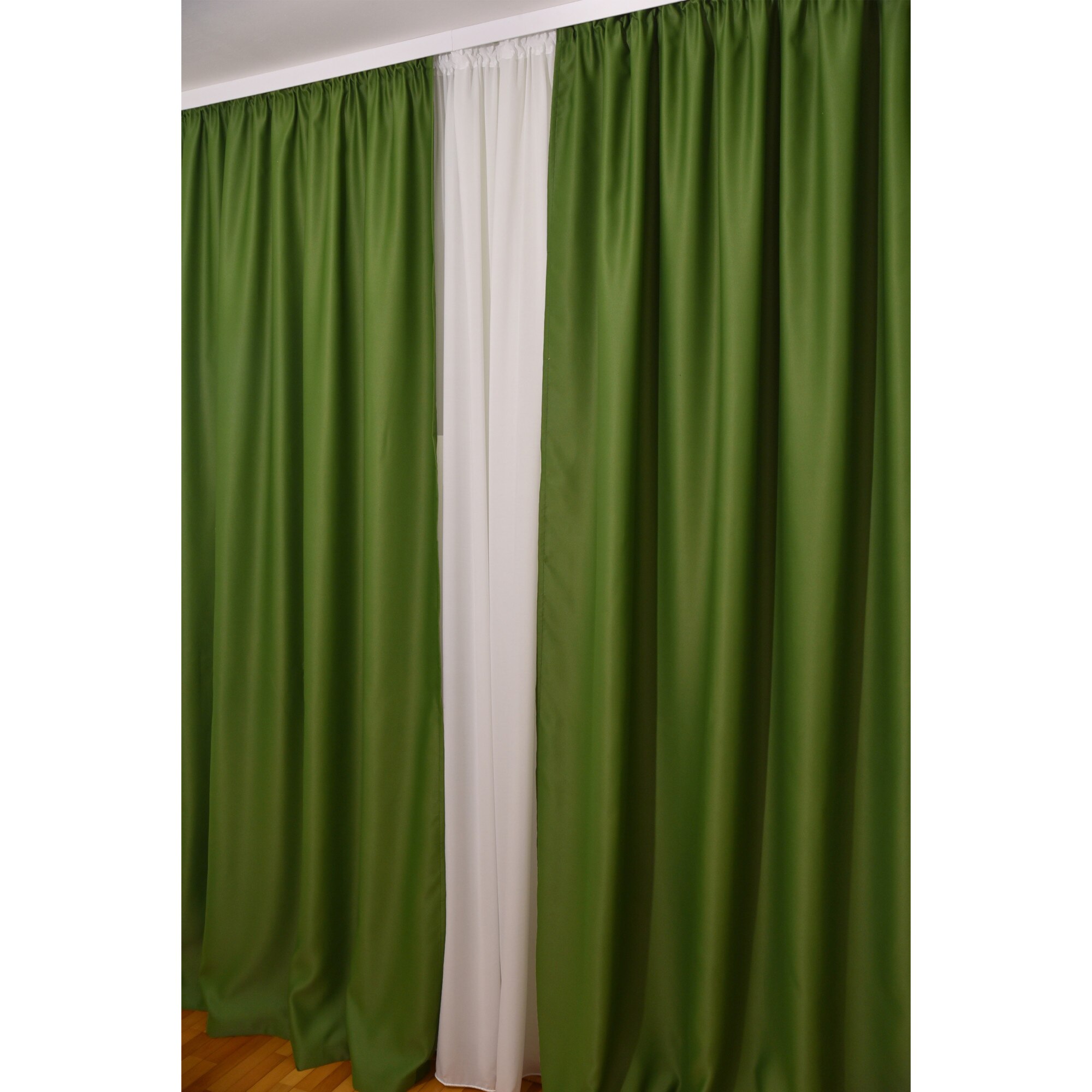 Set doua draperii Black-out Verde 2x200x225 cm, cu rejansa - eMAG.ro