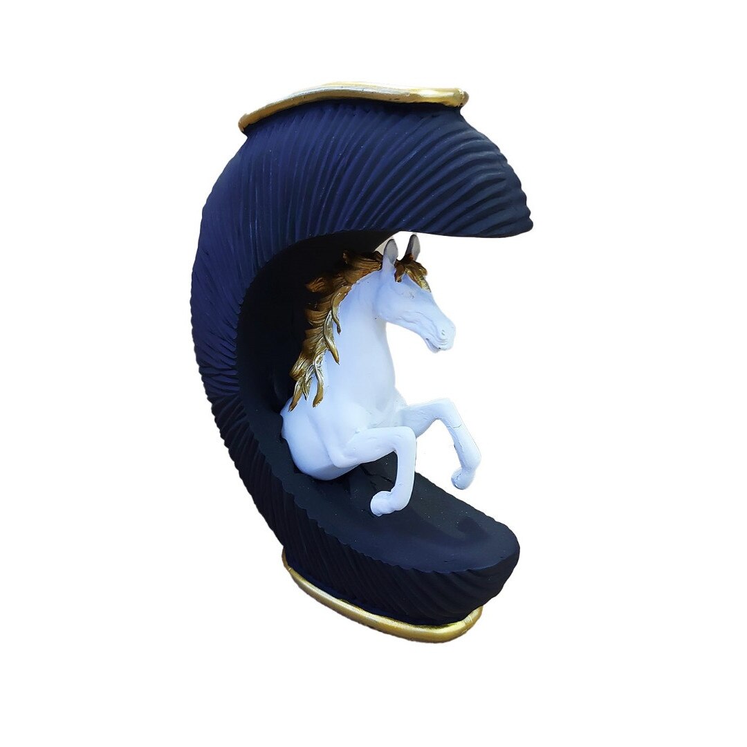 Statueta decorativa Cal, Negru, 20 cm, 091407C - eMAG.ro