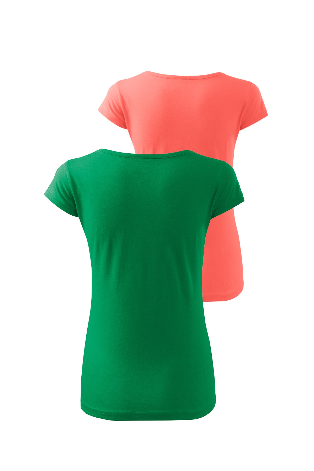 Set 2 tricouri de femei, Malfini, Pure, Verde mediu/Coral, S - eMAG.ro